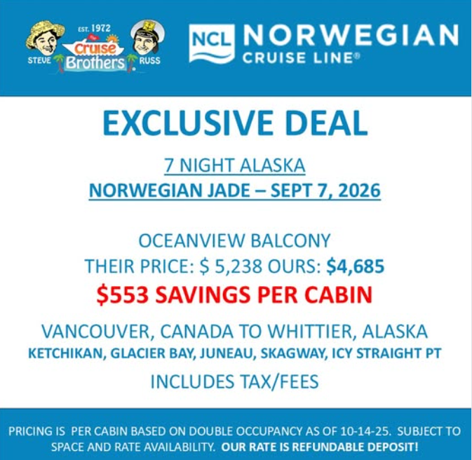 Alaska at a great price savings